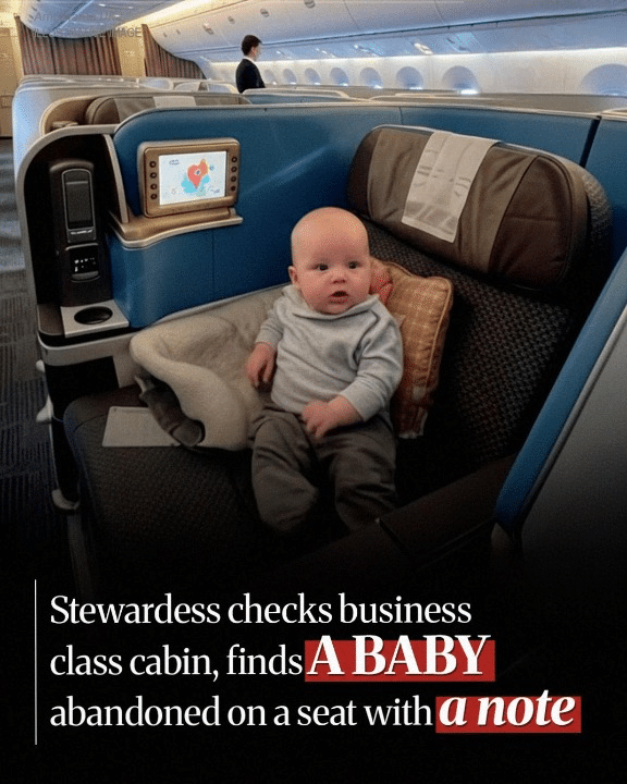 Flight Attendant Discovers Abandoned Baby in Business Class with a Note ...